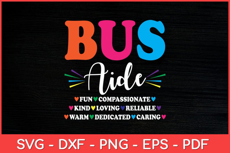 Bus Driver Aide Back to School Matching Group Squad Svg Design - So Fontsy