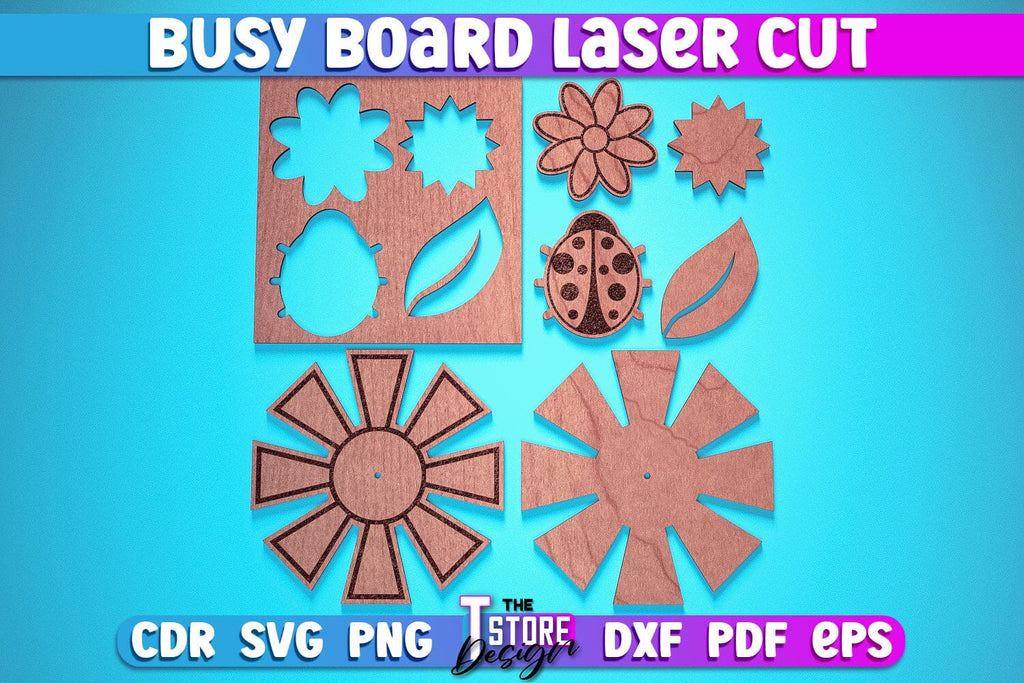 Busy Board Laser Cut | Baby Game Laser Cut Design | CNC Files - So Fontsy