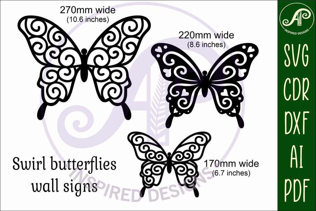 Butterfly designs wall art signs, SVG file. vector - So Fontsy