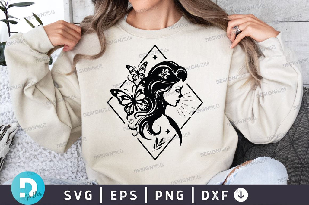 Butterfly girl Svg Design - So Fontsy
