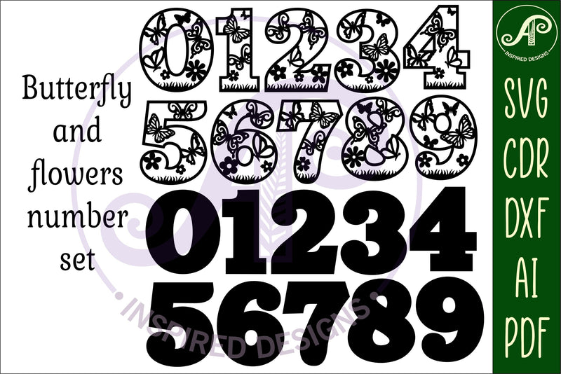 Butterfly number two layer wall sign SVG cut files - So Fontsy