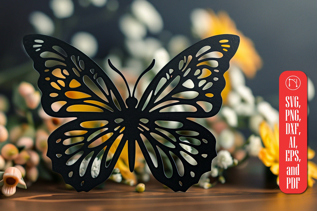 Butterfly Papercut Card Template SVG - So Fontsy