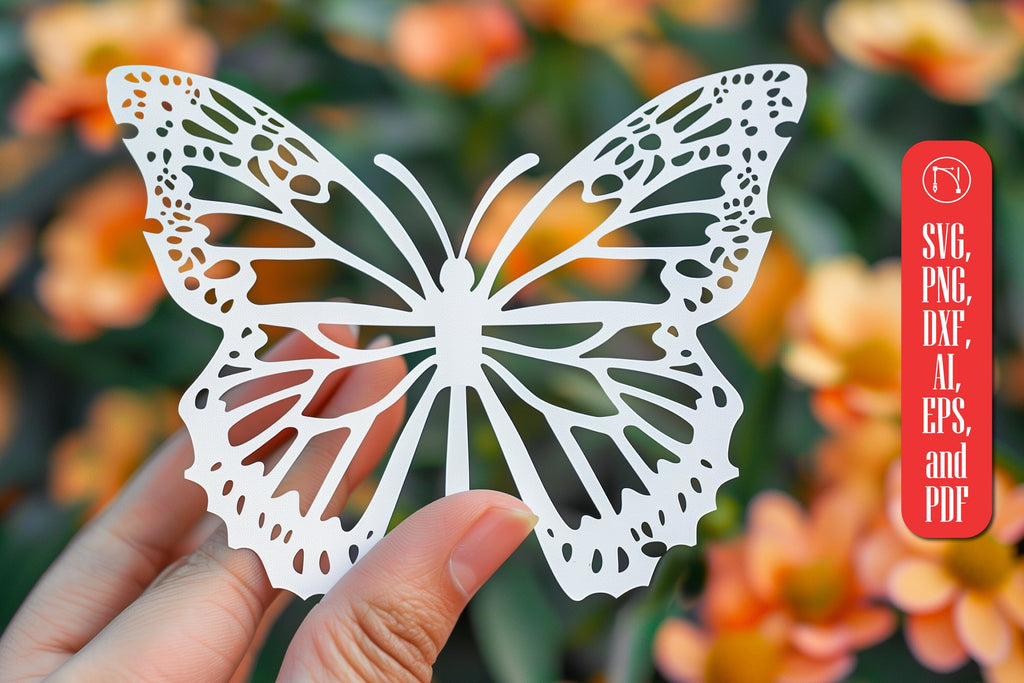 Butterfly Papercut Card Template SVG - So Fontsy