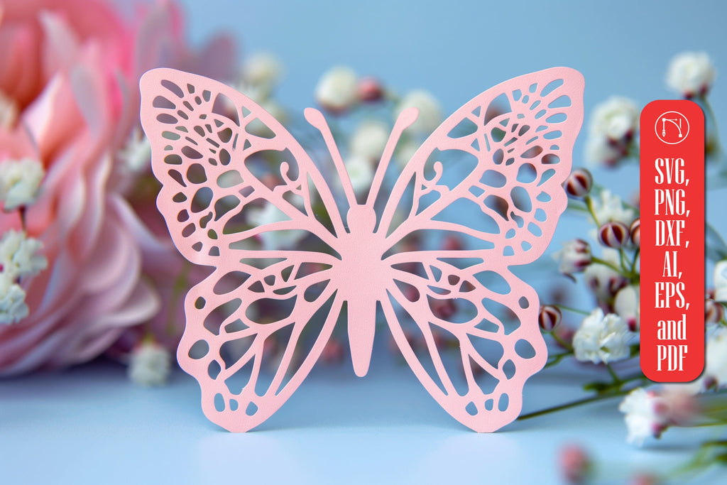 Butterfly Papercut Card Template SVG - So Fontsy