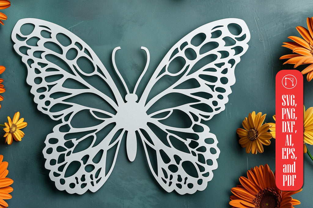 Butterfly Papercut Card Template SVG - So Fontsy