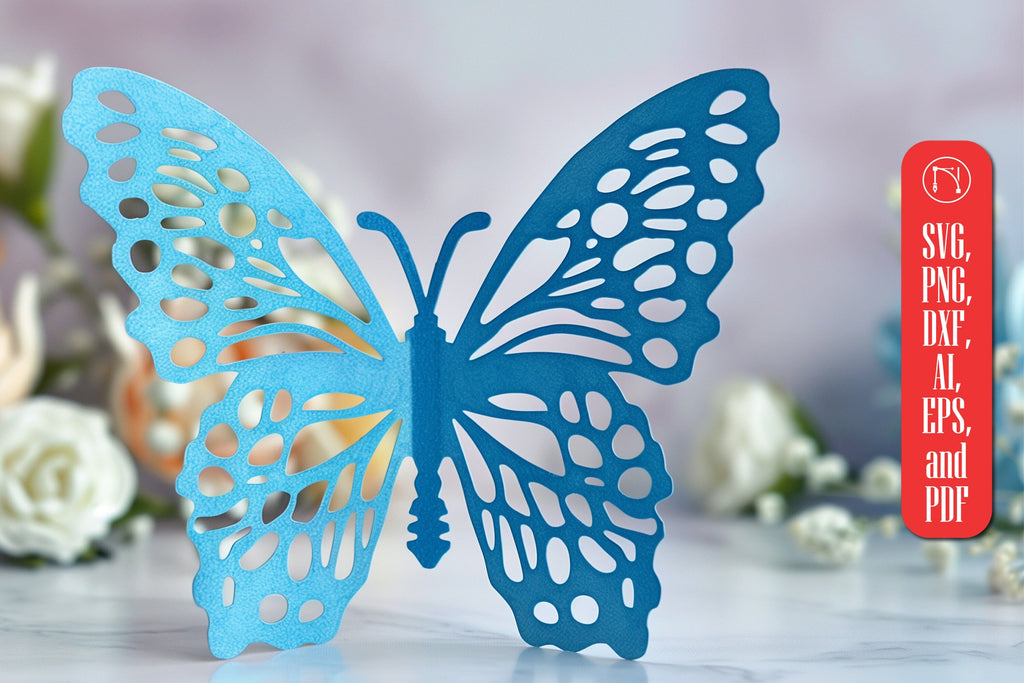 Butterfly Papercut Card Template SVG - So Fontsy