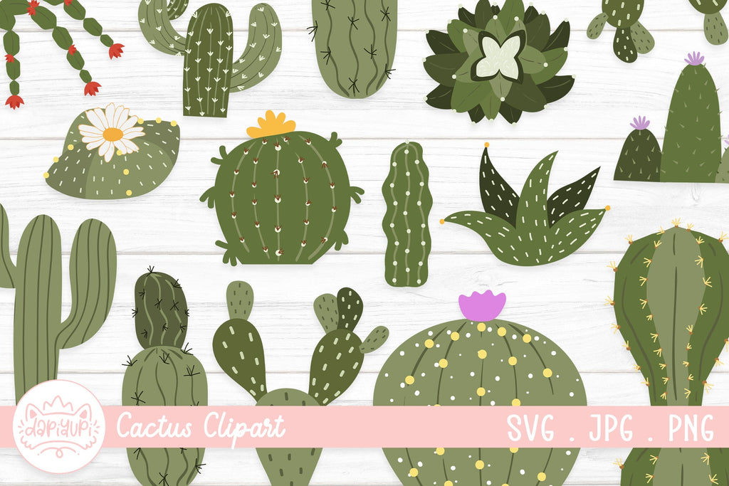 Cactus And Succulent Clipart Bundle - So Fontsy