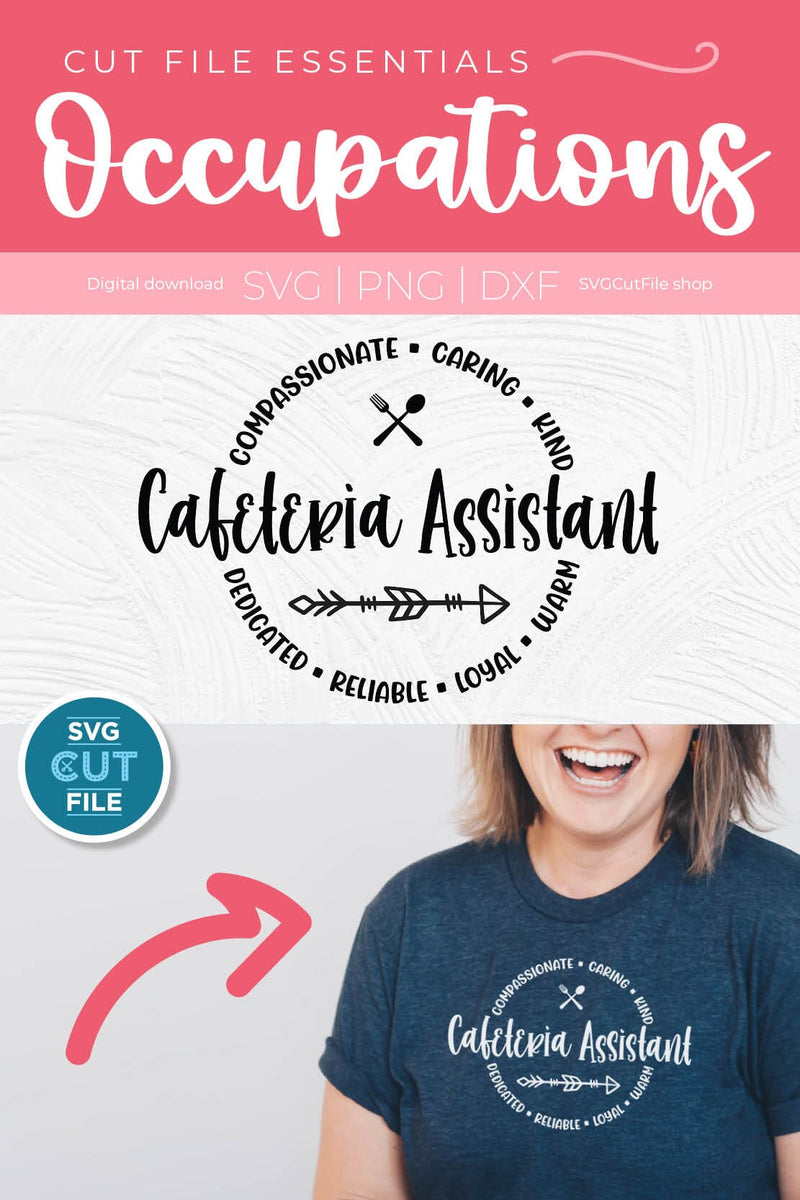 Cafeteria Assistant svg with round circle - So Fontsy