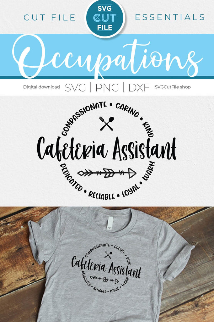 Cafeteria Assistant svg with round circle - So Fontsy