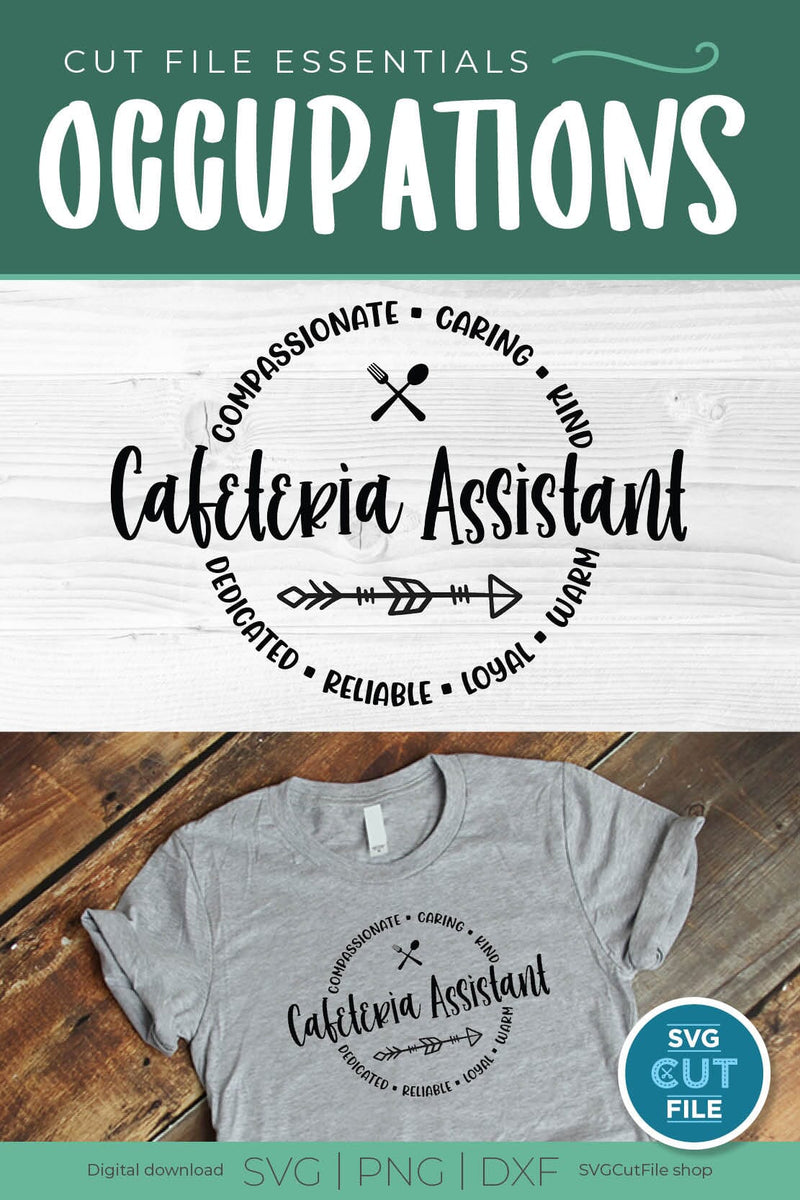 Cafeteria Assistant svg with round circle - So Fontsy