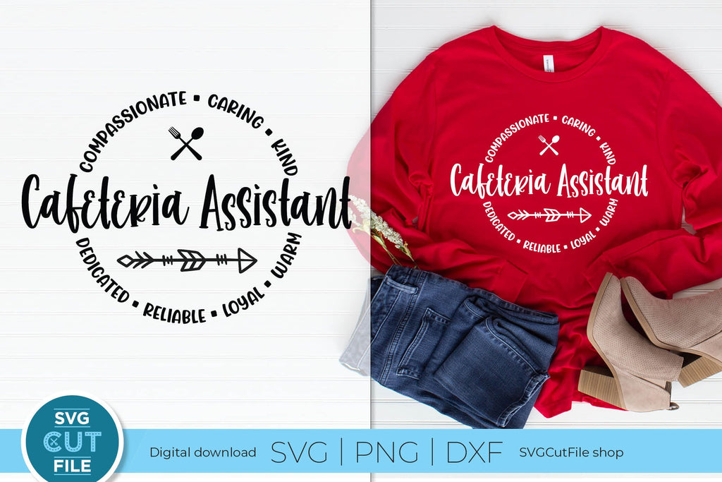 Cafeteria Assistant svg with round circle - So Fontsy