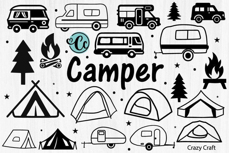 Camper Svg, Camper Svg Bundle, Camping Svg, Trailer Svg, Summer Svg, RV ...