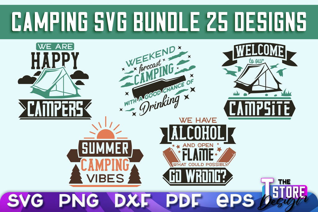 Camping SVG Design | Adventure Design | Summer Camping Vibes - So Fontsy