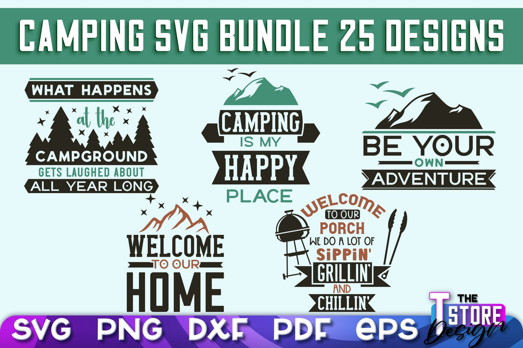 Camping SVG Design | Adventure Design | Summer Camping Vibes - So Fontsy