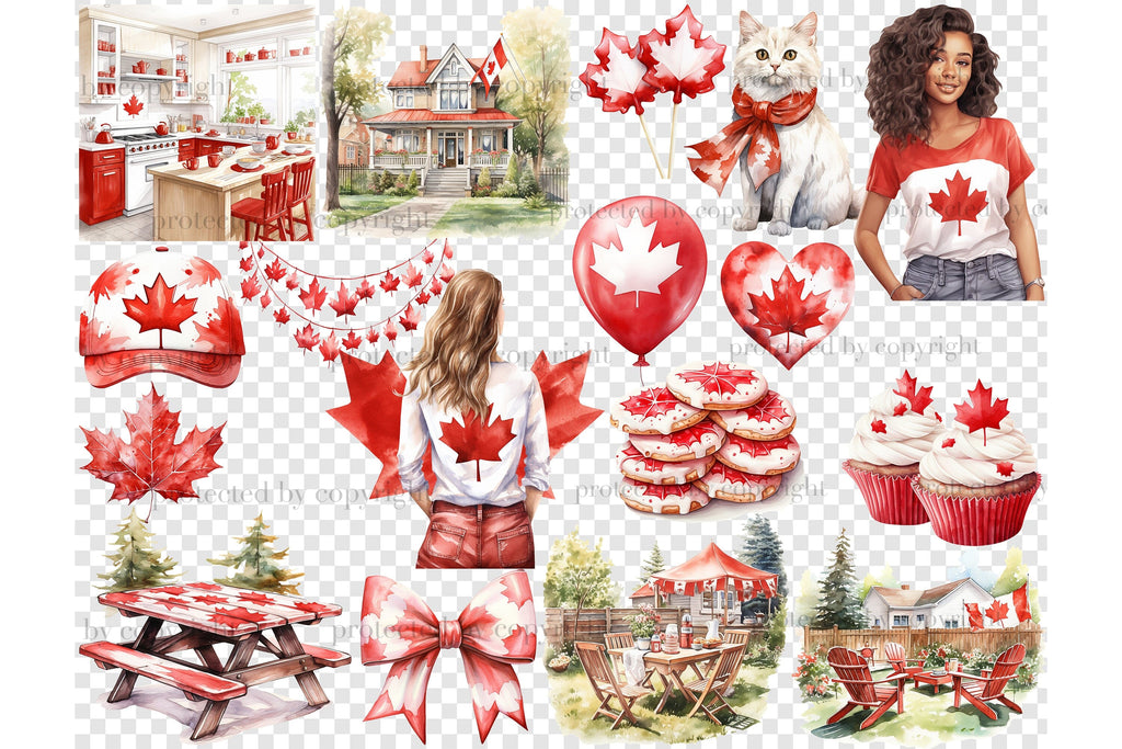 Canada Day Clipart | National Holiday PNG - So Fontsy