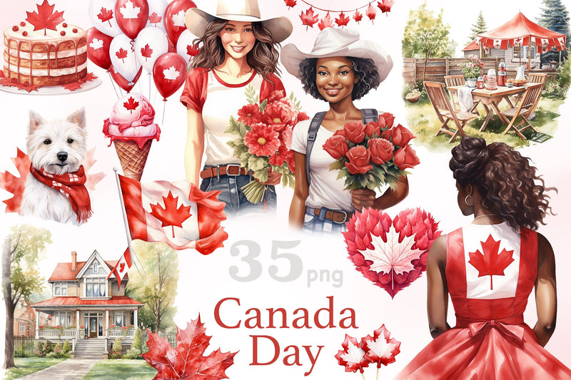 Canada Day Clipart | National Holiday PNG - So Fontsy
