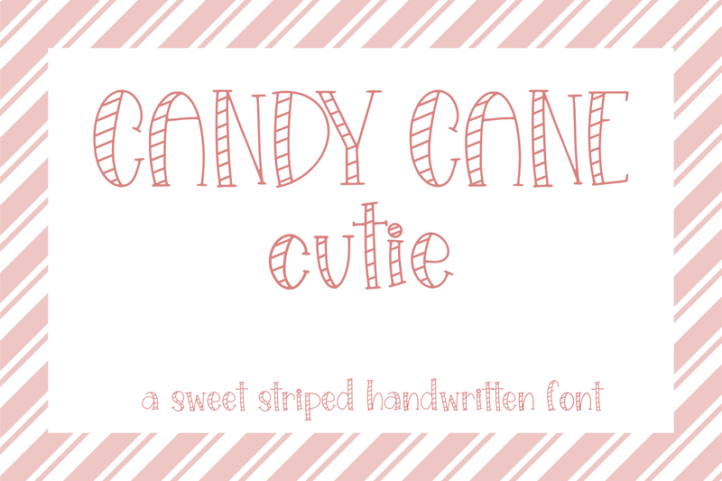 Candy Cane Cutie, Sweet Striped Handwritten Font - So Fontsy