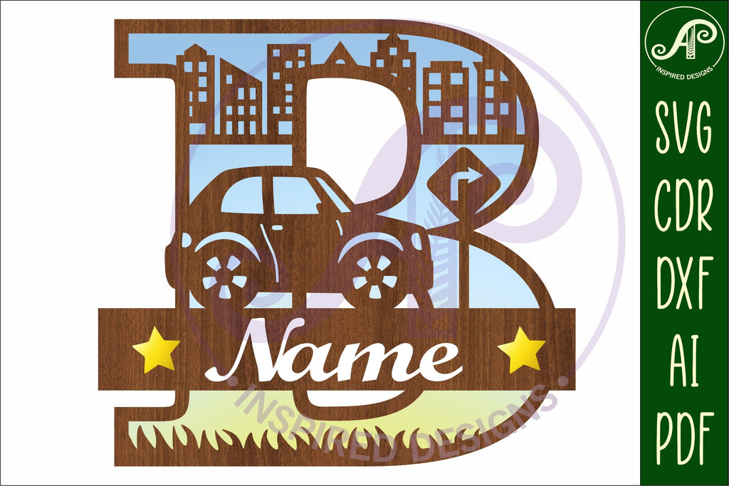 Car Capital Monogram Letter B SVG - So Fontsy