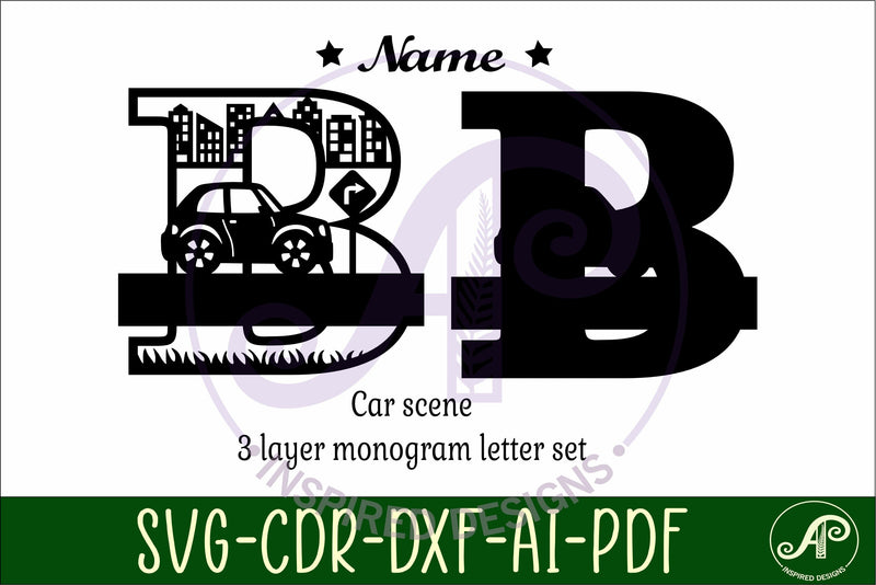 Car Capital Monogram Letter B SVG - So Fontsy