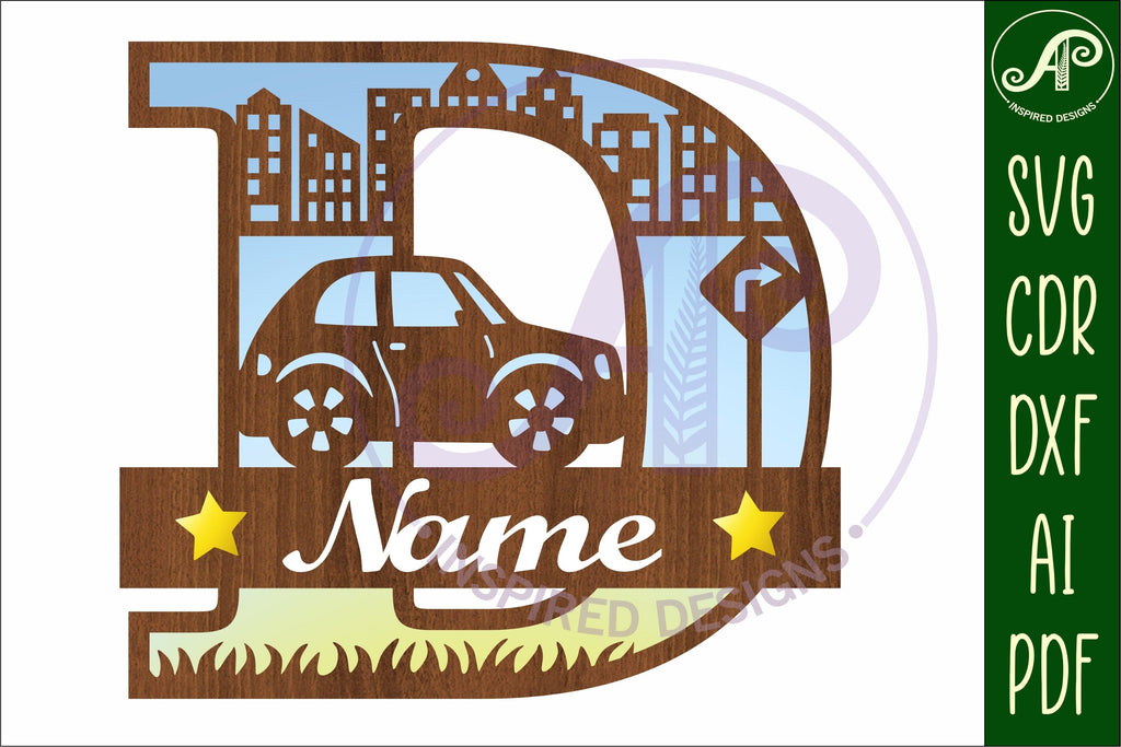 Car Capital Monogram Letter D SVG - So Fontsy