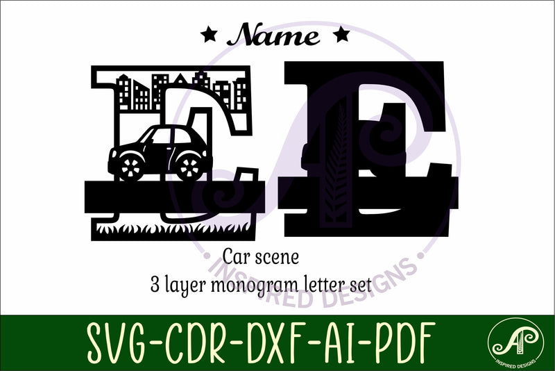Car Capital Monogram Letter E SVG - So Fontsy