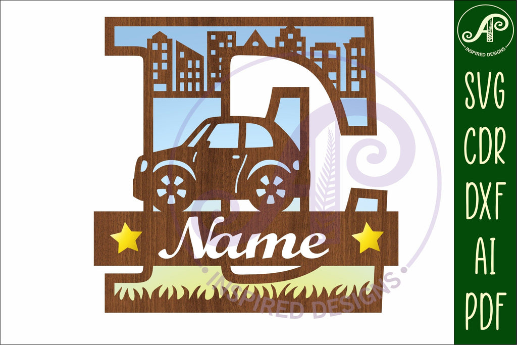 Car Capital Monogram Letter E SVG - So Fontsy