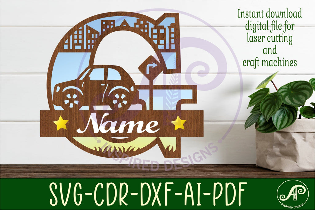 Car Capital Monogram Letter G SVG - So Fontsy