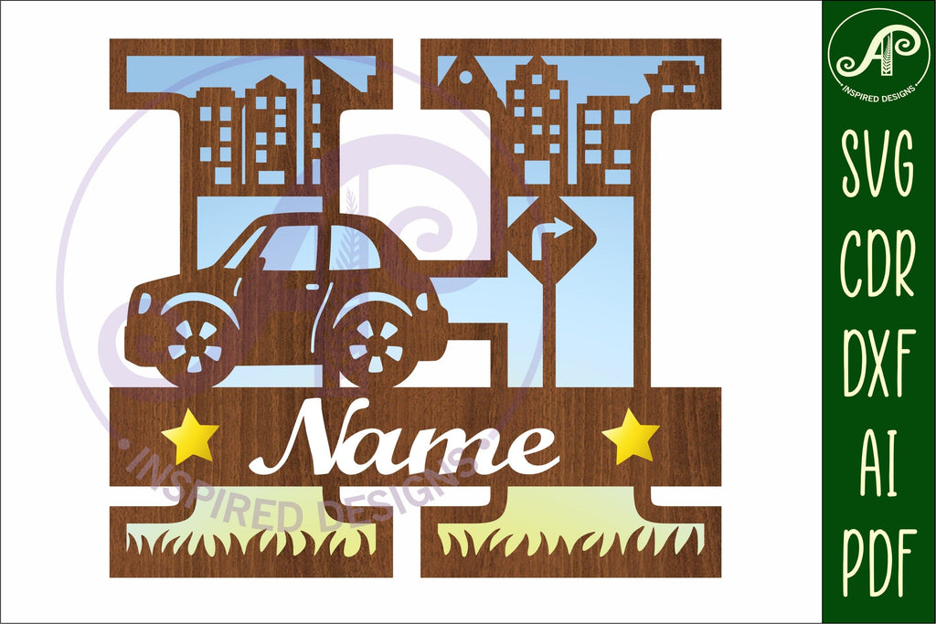 Car Capital Monogram Letter H SVG - So Fontsy