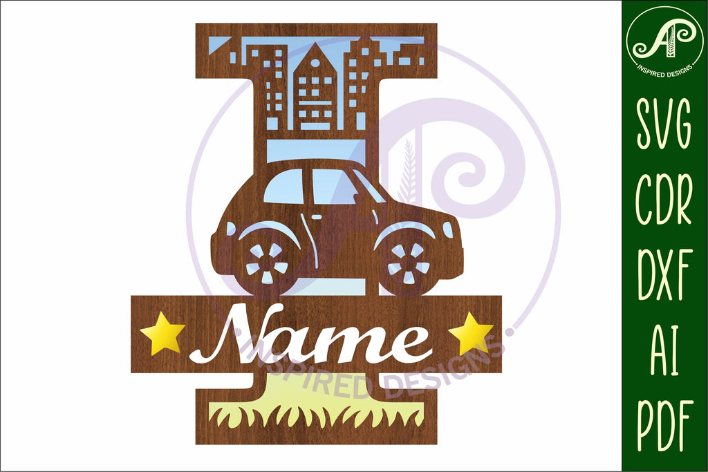 Car Capital Monogram Letter I SVG - So Fontsy