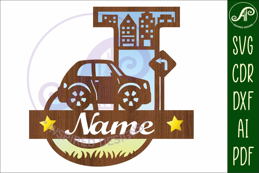 Car Capital Monogram Letter J SVG - So Fontsy