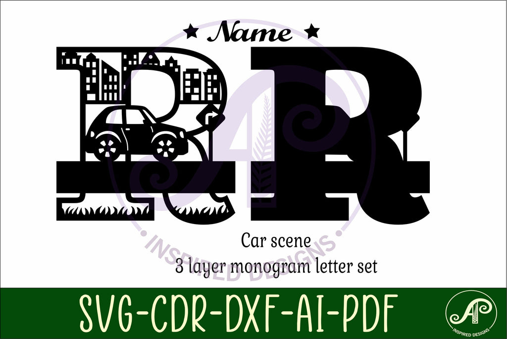 Car Capital Monogram Letter R SVG - So Fontsy