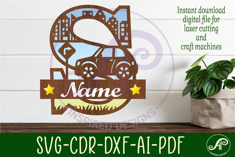 Car Capital Monogram Letter S SVG - So Fontsy