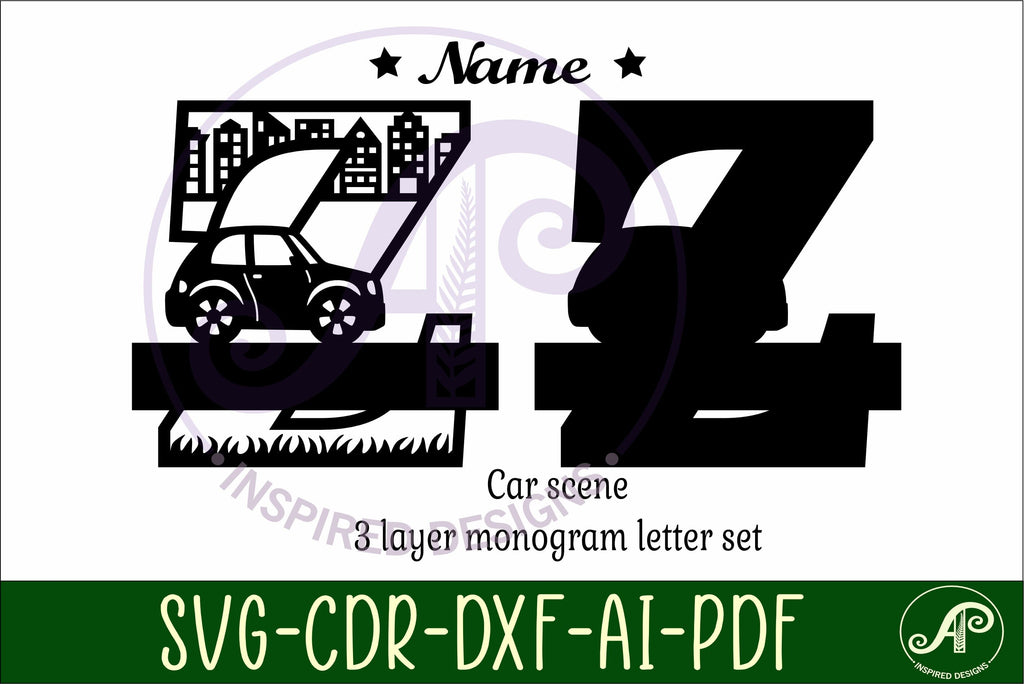 Car Capital Monogram Letter Z SVG - So Fontsy