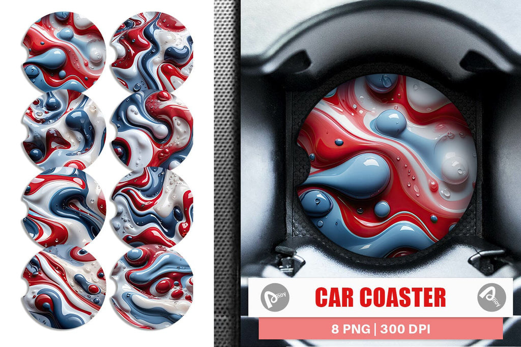 Car Coaster 3D Liquid - So Fontsy