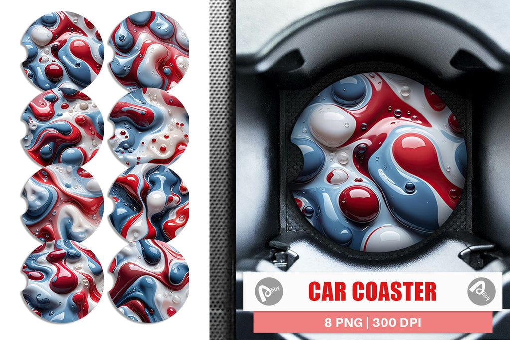 Car Coaster 3D Liquid - So Fontsy