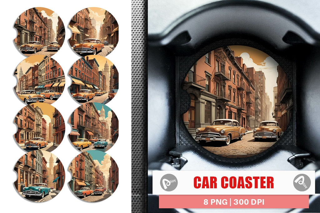 Car Coaster Classic Car - So Fontsy