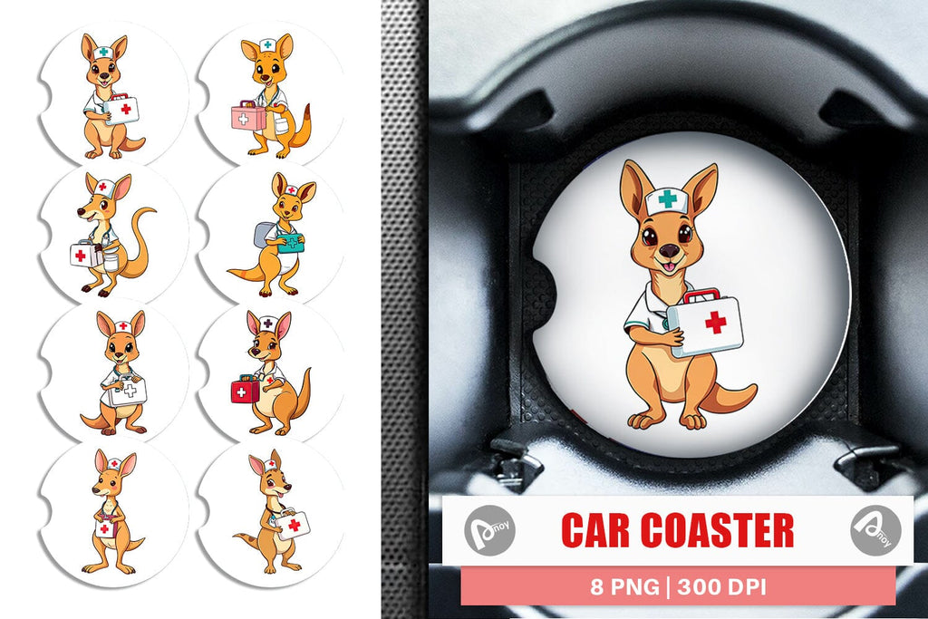 Car Coaster Nurse Kangaroo - So Fontsy