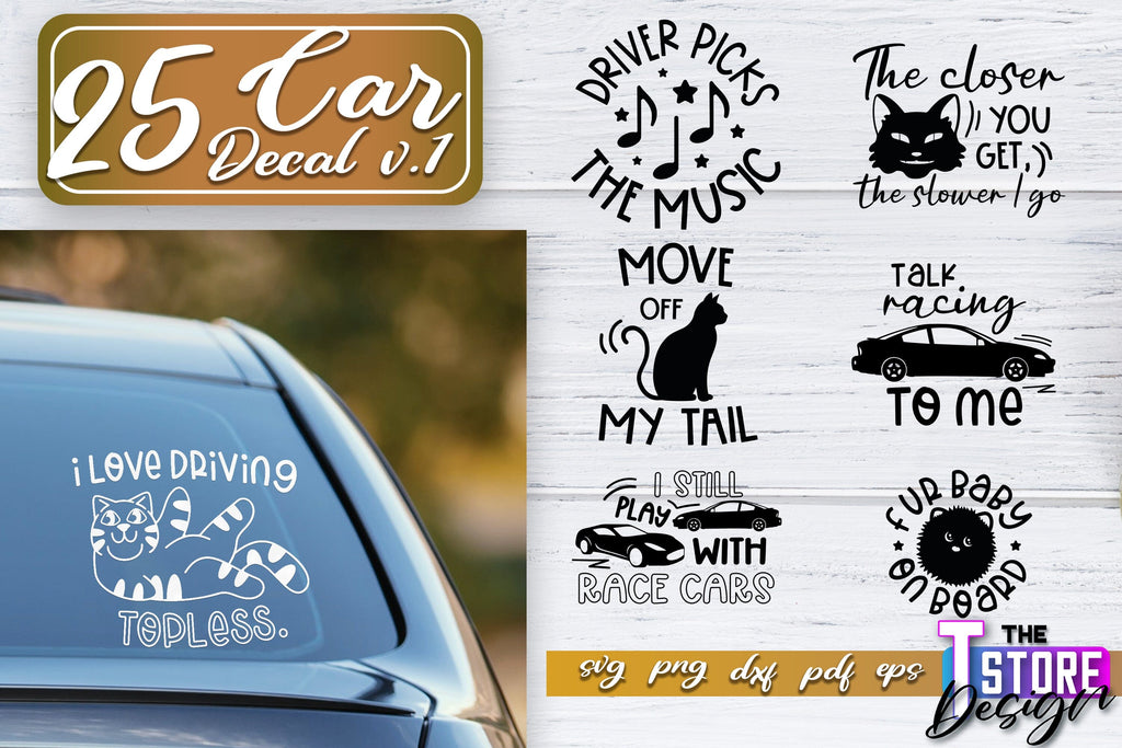 Car Decal SVG | Funny Car Quotes SVG | SVG File v.1 - So Fontsy