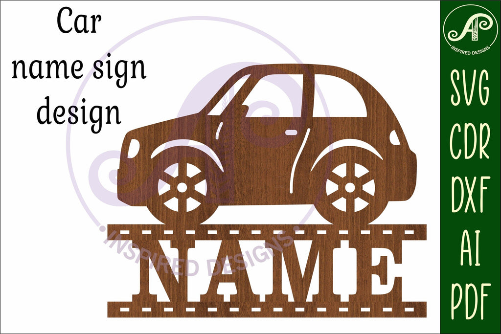 Car name sign svg laser cut file - So Fontsy