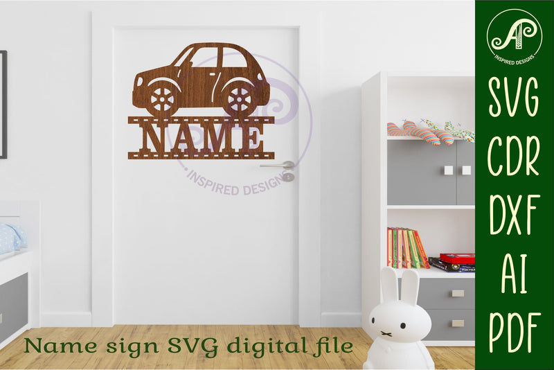 Car name sign svg laser cut file - So Fontsy