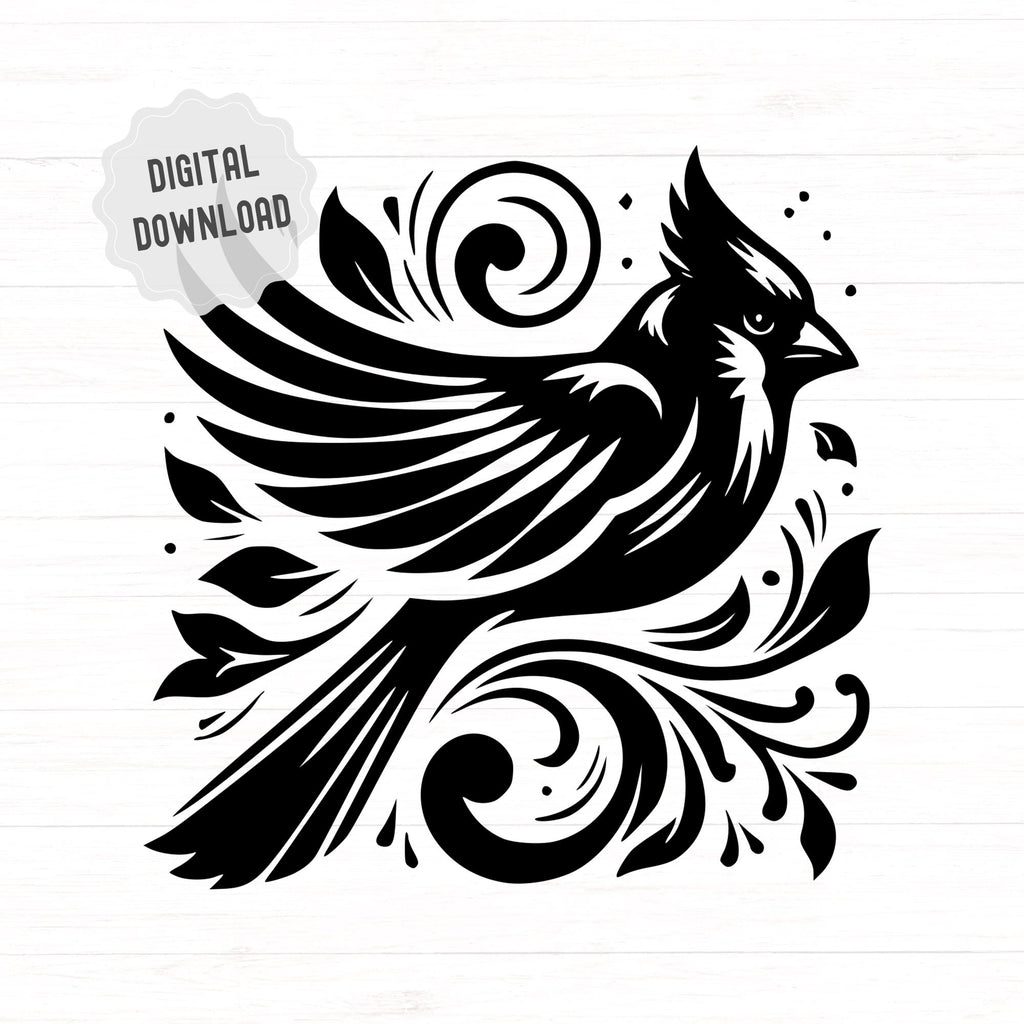 Cardinal Bird SVG DXF PNG JPG - So Fontsy