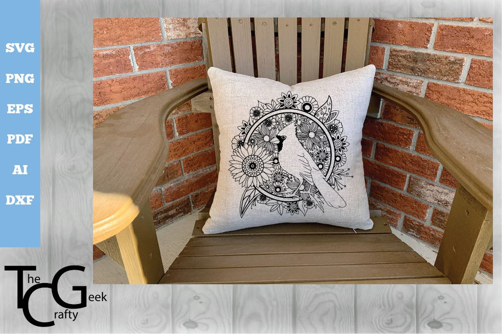 Cardinal Zentangle SVG - So Fontsy