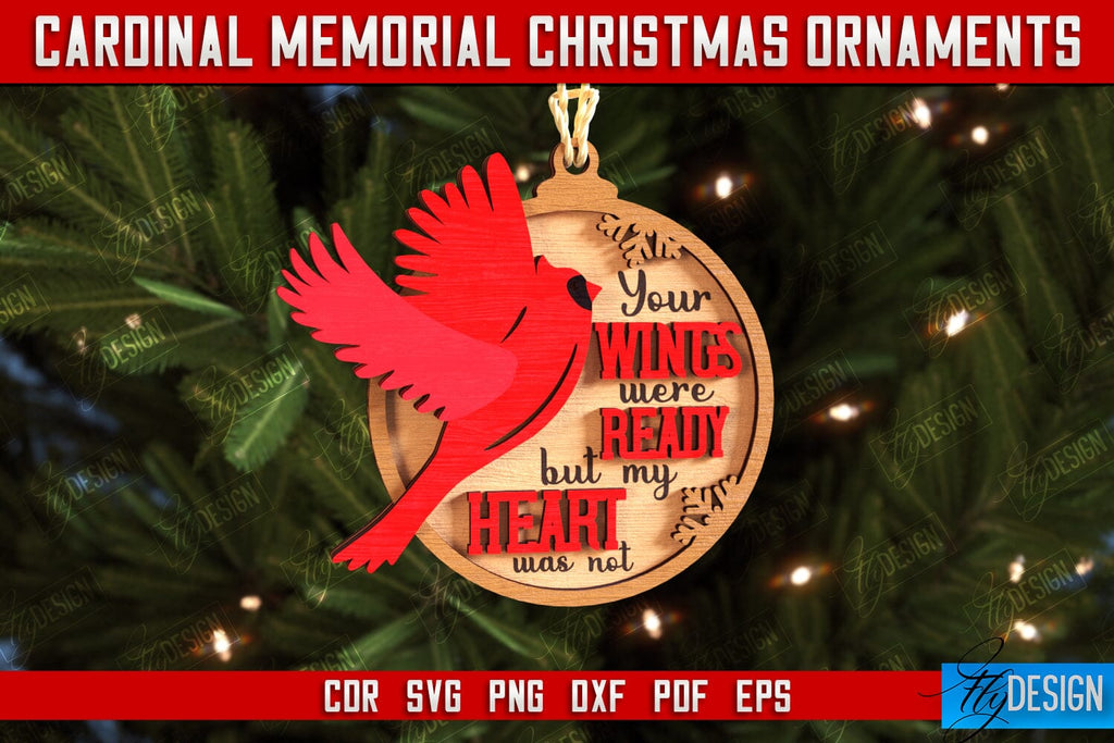 Cardinal Memorial Christmas Ornaments | Red Birds Memorial Ornament ...