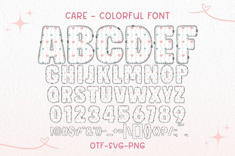 Care - Colorful Font - So Fontsy
