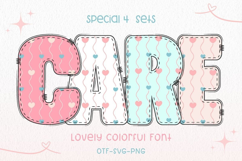 Care - Colorful Font - So Fontsy