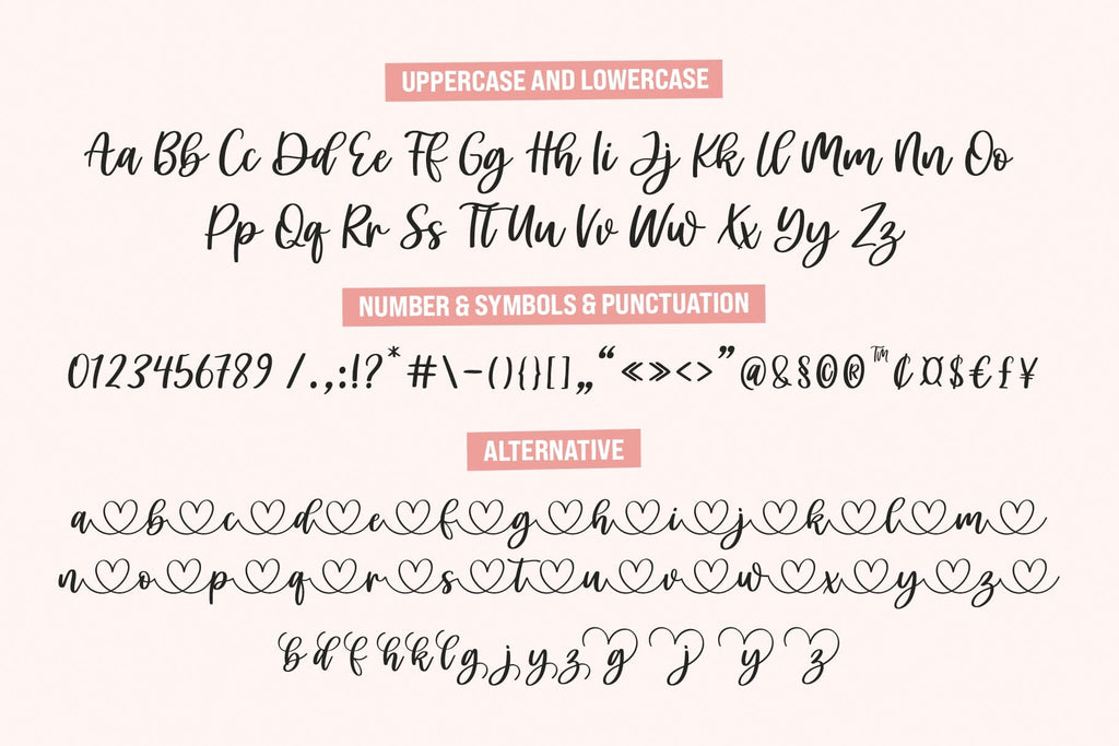 Carley - Lovely heart Script Font - So Fontsy