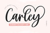 Carley - Lovely heart Script Font - So Fontsy