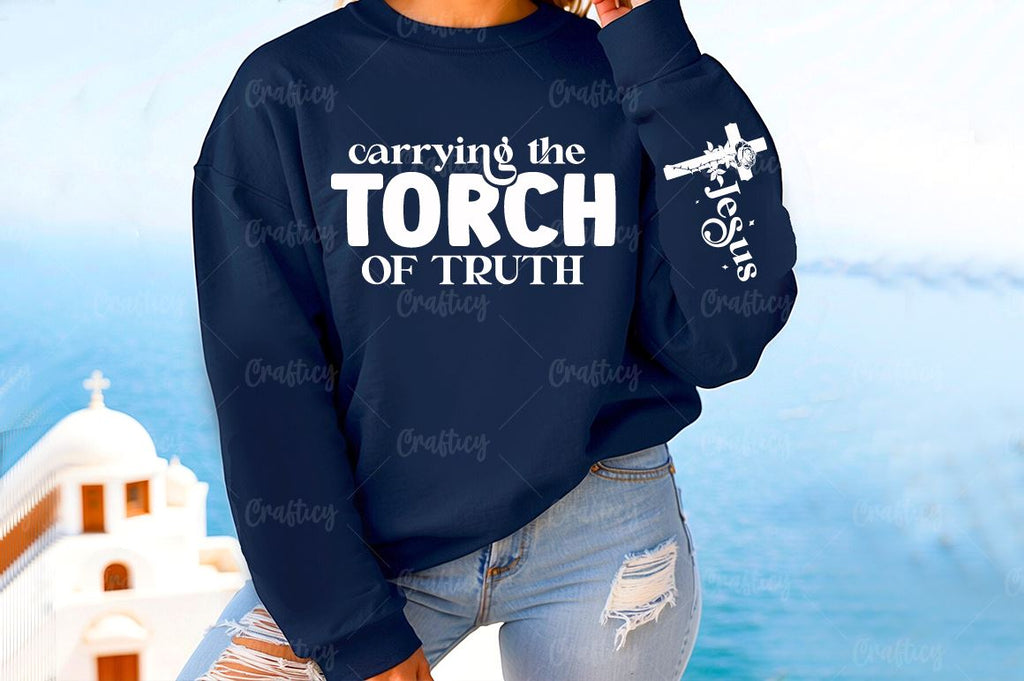 Carrying the torch of truth Sleeve SVG Design - So Fontsy