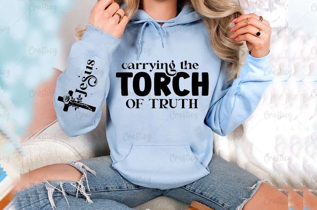 Carrying the torch of truth Sleeve SVG Design - So Fontsy