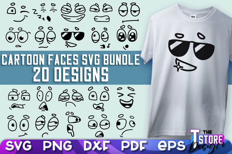 Cartoon Face SVG | Funny Face SVG Design | Funny Emotions SVG - So Fontsy